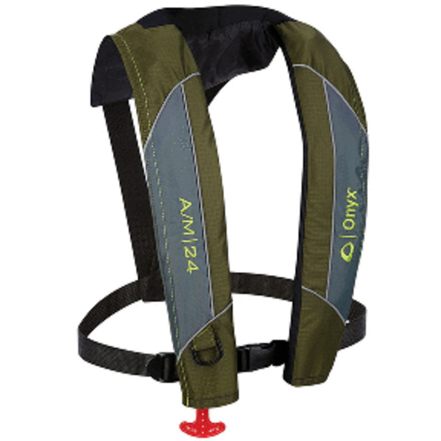 Onyx A/M-24 Automatic/Manual Inflatable PFD Life Jacket - Green