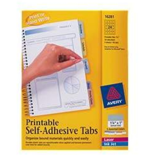Avery 16281 tab index