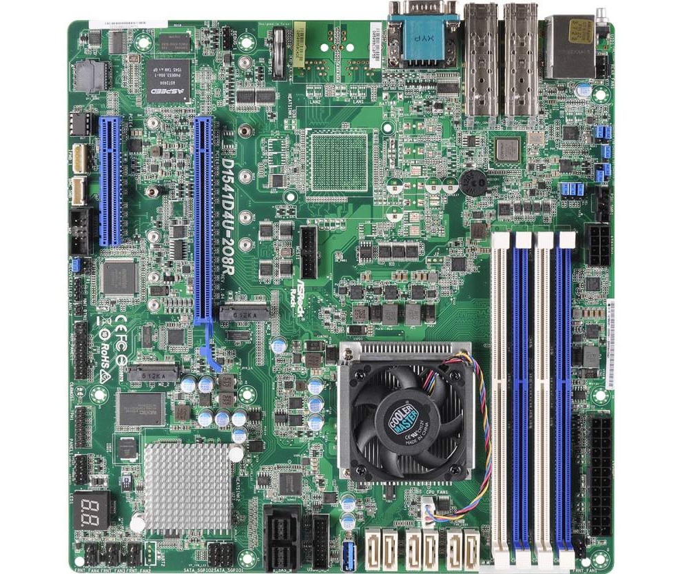 Asrock D1541D4U-2O8R Motherboard Micro ATX Intel Xeon D1541