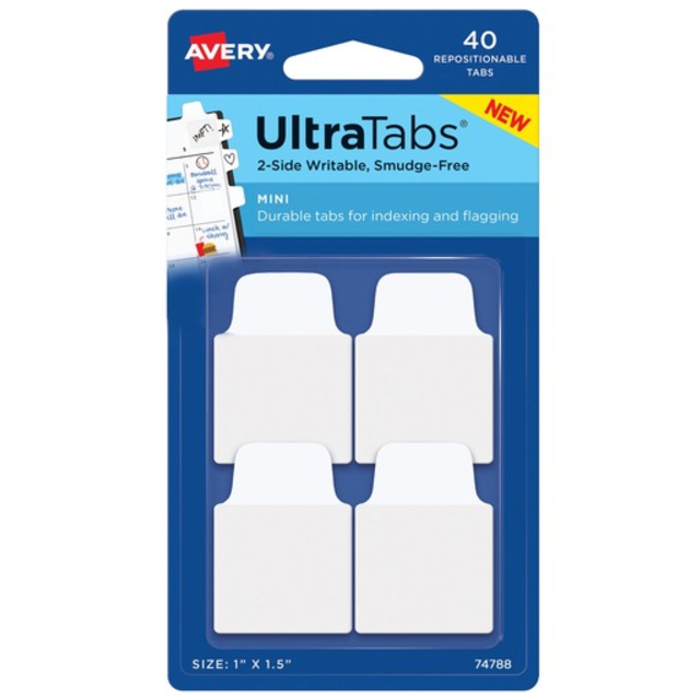 Avery® UltraTabs Repositionable Mini Tabs - 40 Tab(s) - 10 Tab(s